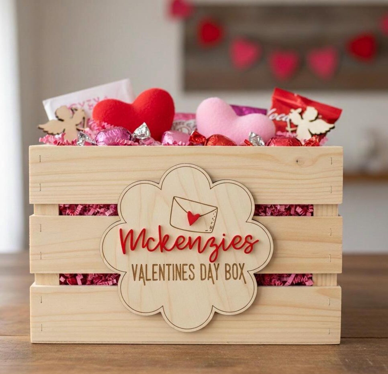 Custom Wooden Valentine’s Day Crate Name Sign – Personalized Nameplate ...