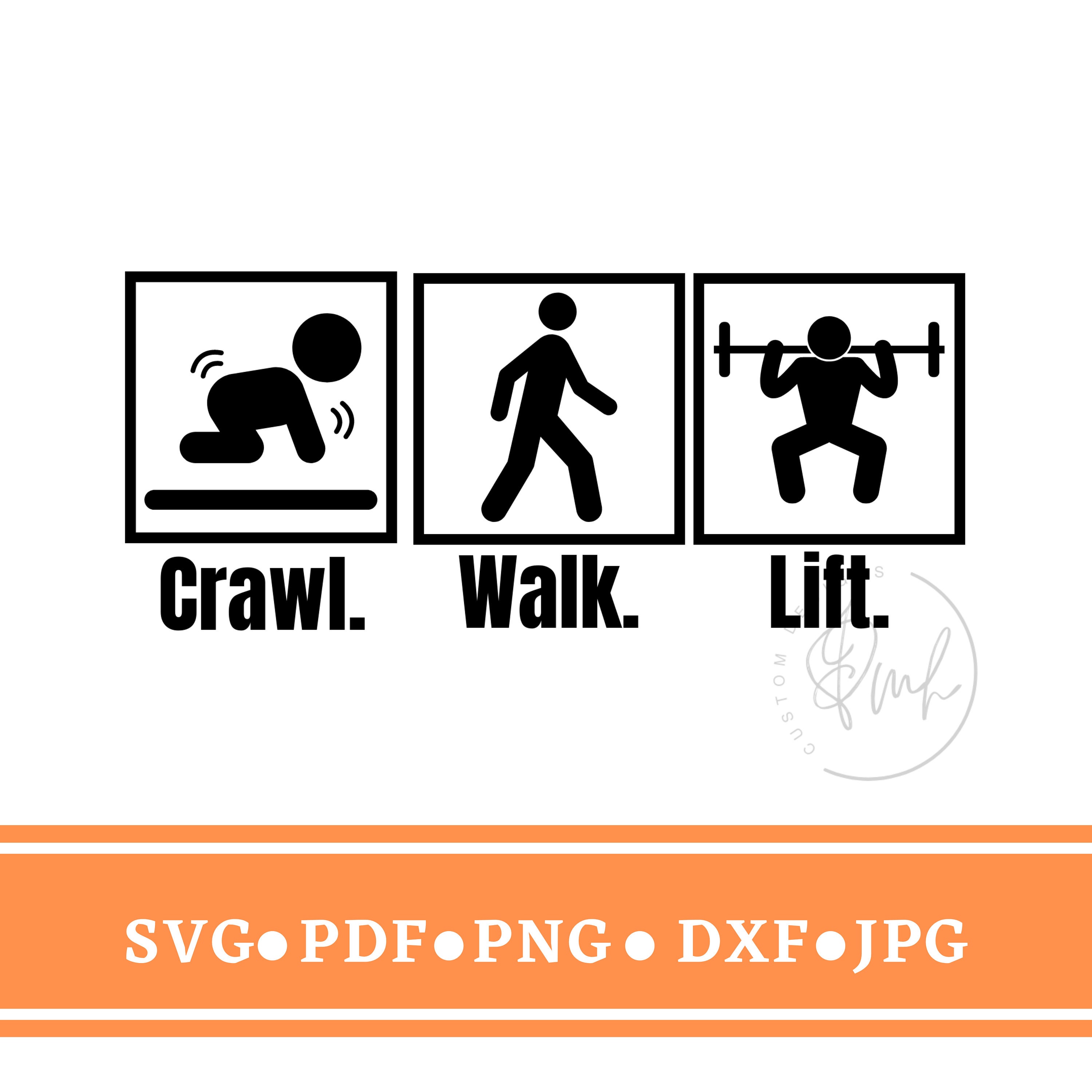 Crawl Walk Lift Svg Gym Baby Onesie Svg Baby Workout Onesie - Etsy.de