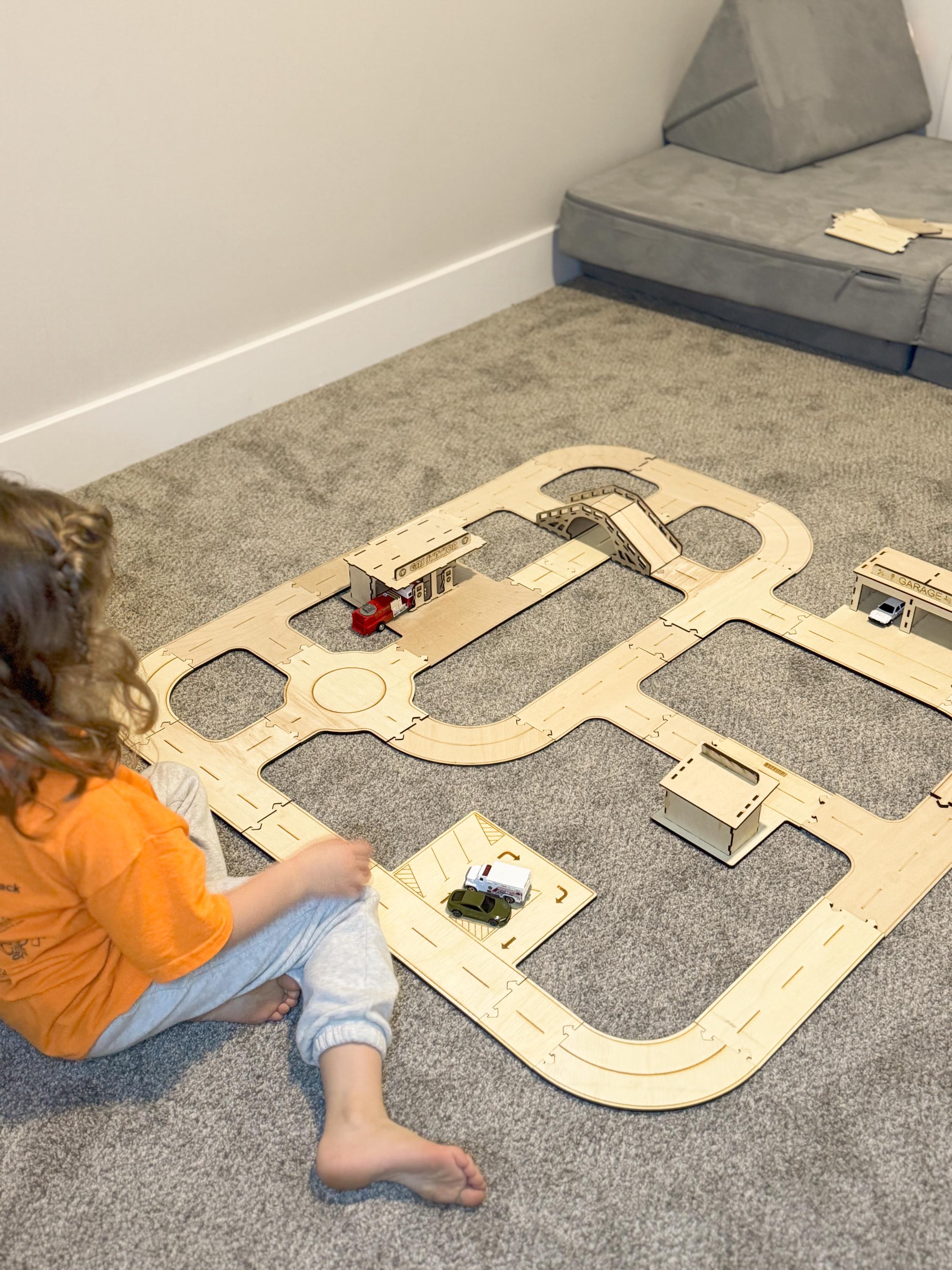 Wooden Road Kit | Kids Pretend Play Barn | Wood DIY Craft | Montessori ...