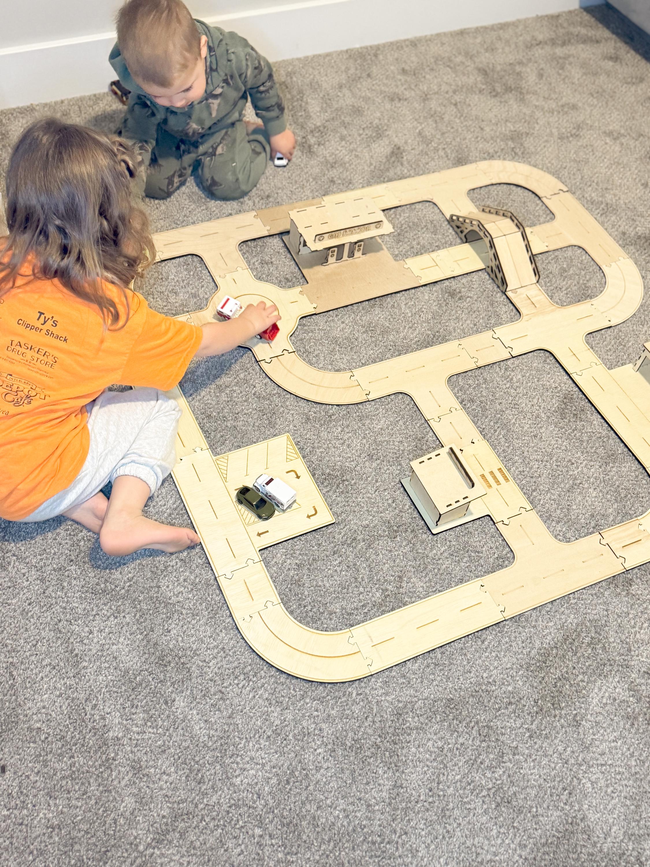 Wooden Road Kit | Kids Pretend Play Barn | Wood DIY Craft | Montessori ...