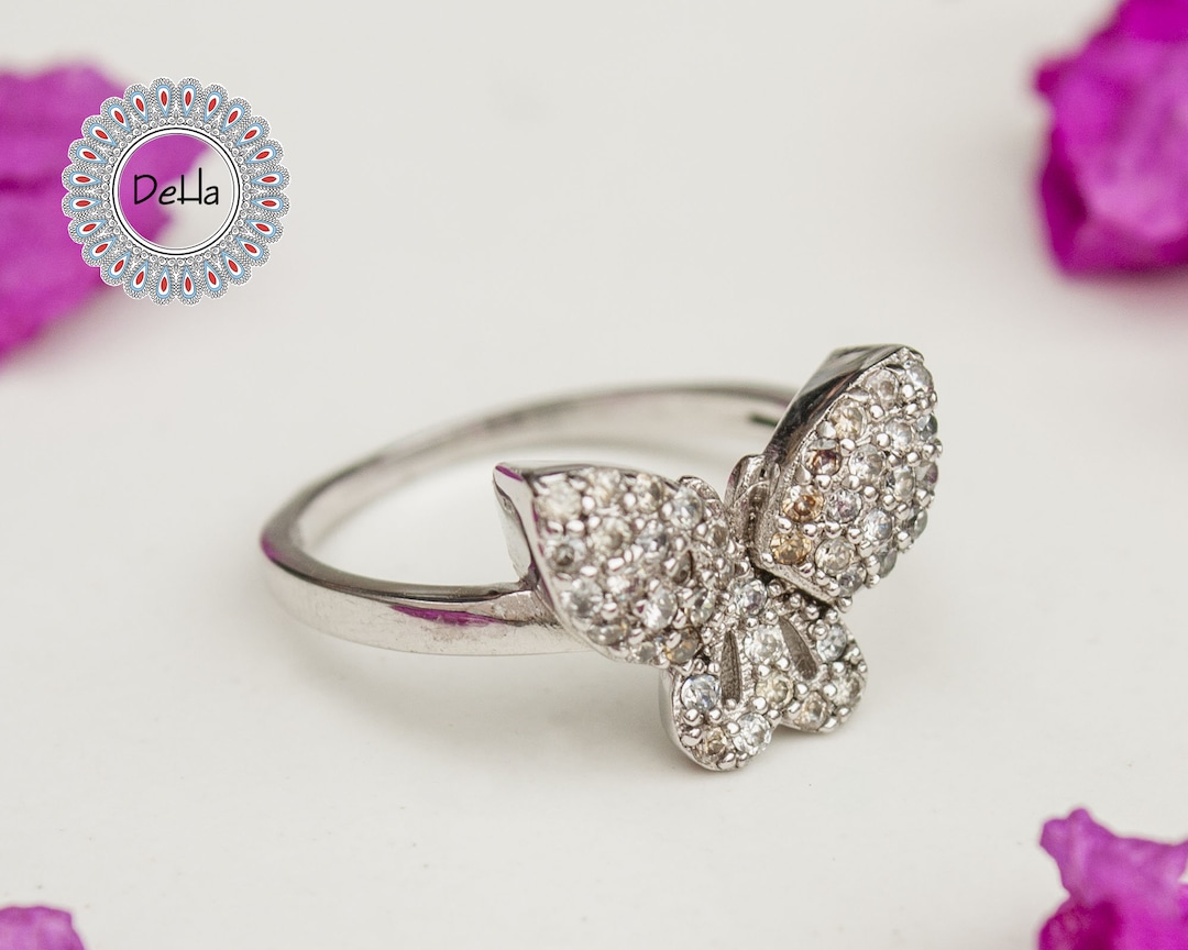 Tiny Butterfly Vintage Ring, Butterfly Ring, Animal Ring, Butterfly ...