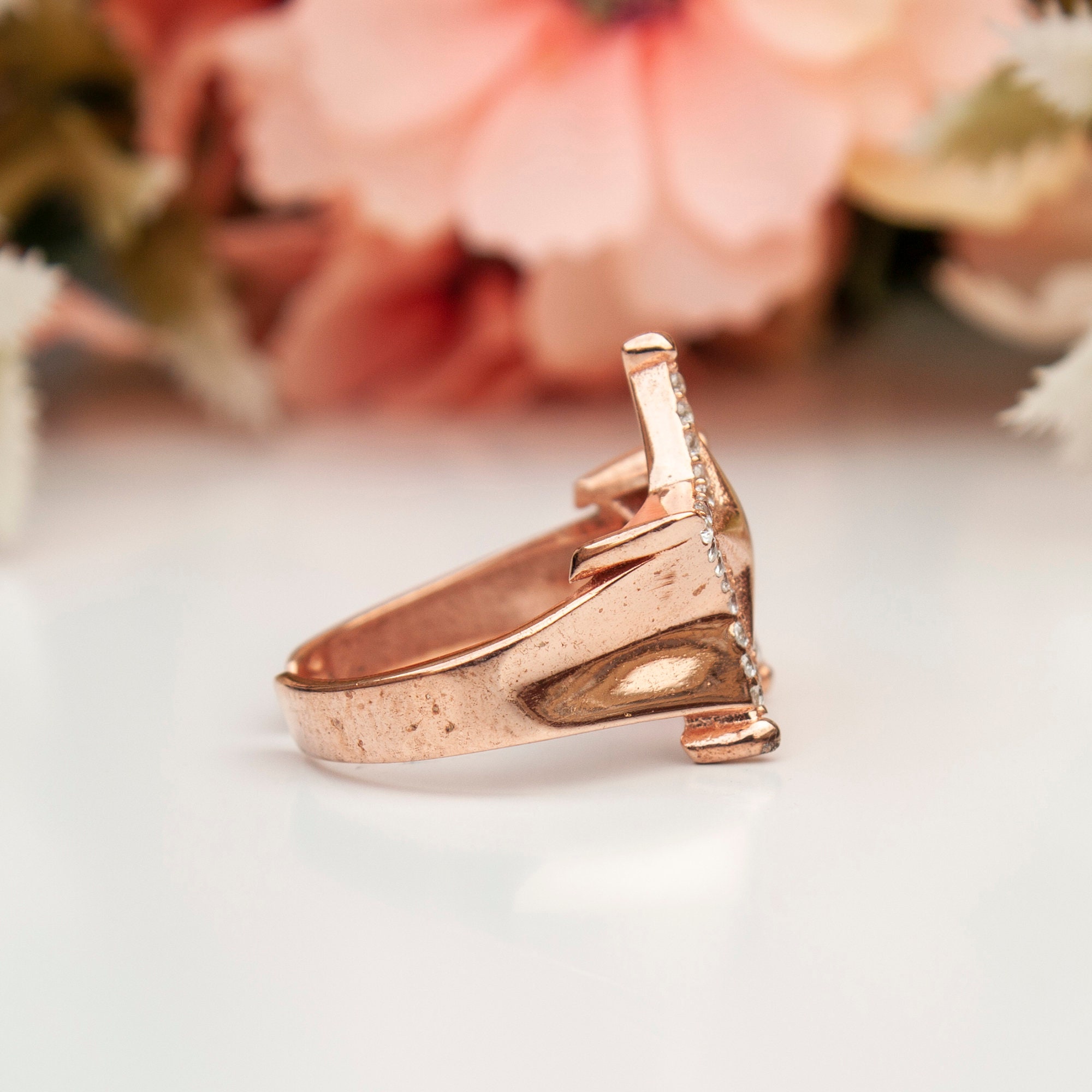 Star Shaped Ring, Dainty Women Pinky Ring, Rose Gold Statement Ring ...