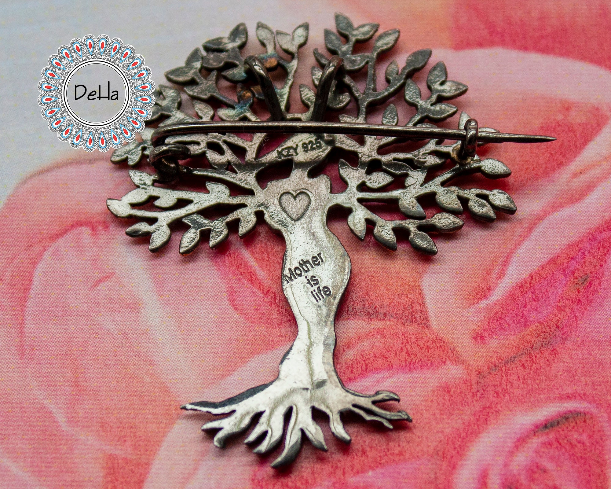 Tree of Life Brooch, Silver Tree Brooch, Tree Brooch, Statement Brooch ...