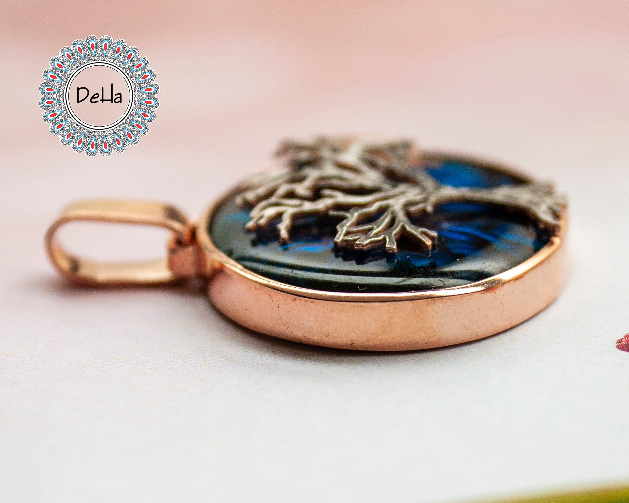 Rose Gold Tree of Life Pendant: Sterling Silver Art Necklace - Etsy