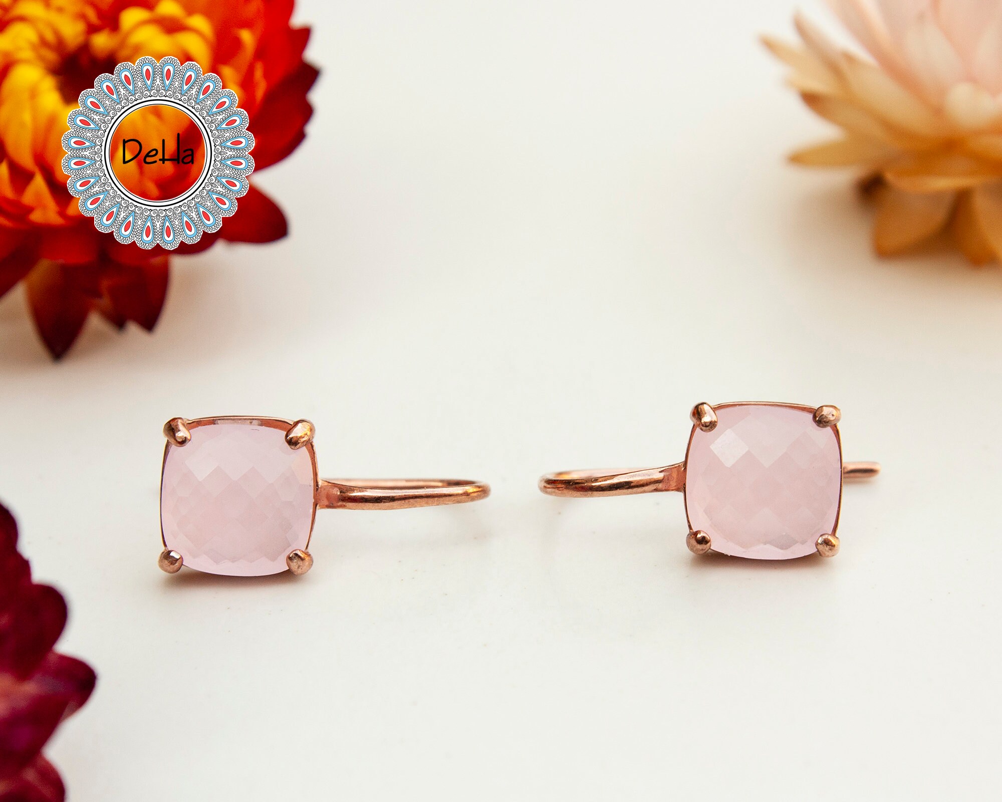 Cute Rose Quartz Earrings, Rose Quartz, Pink Earrings, Quartz Earrings ...