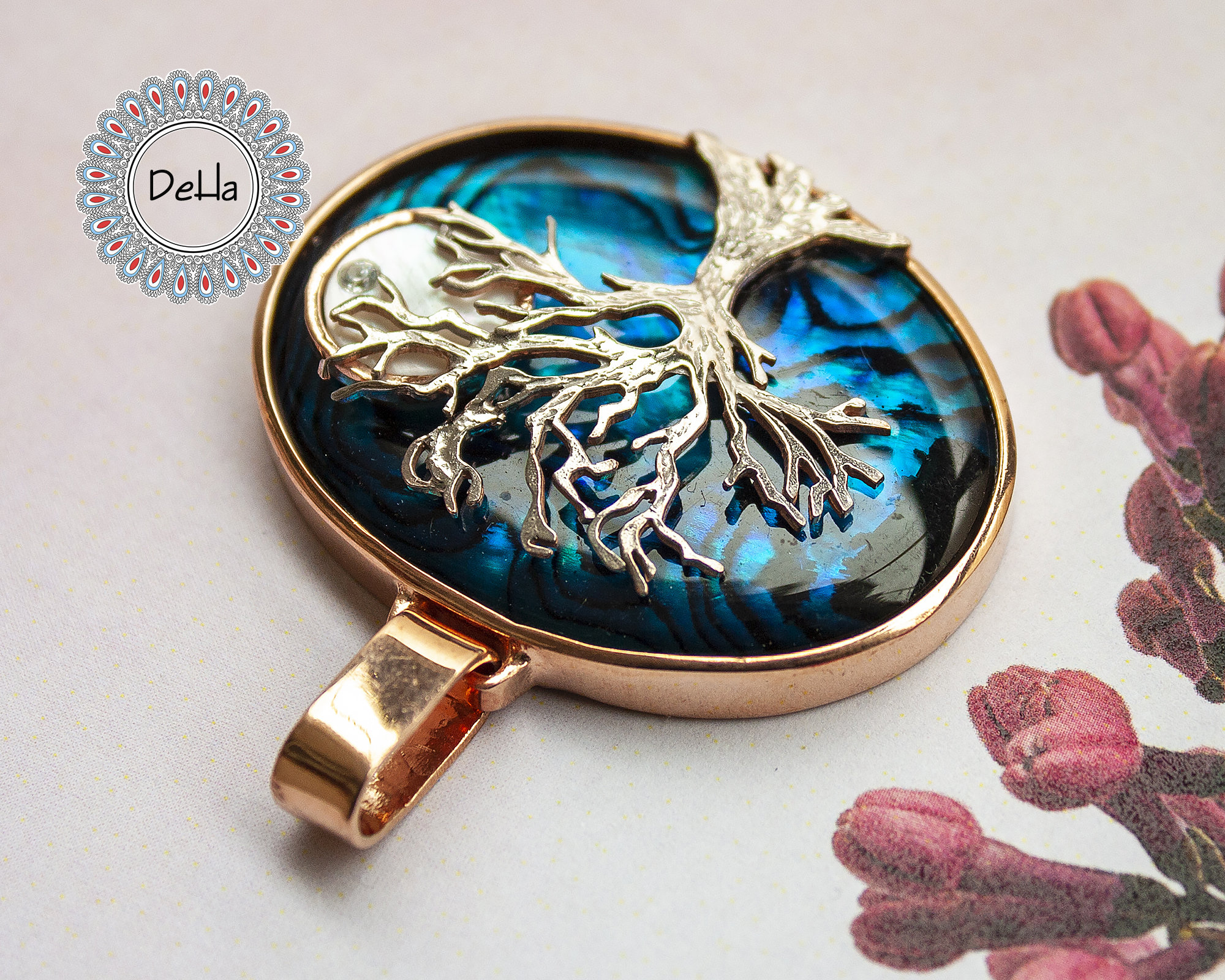 Rose Gold Tree of Life Pendant: Sterling Silver Art Necklace - Etsy