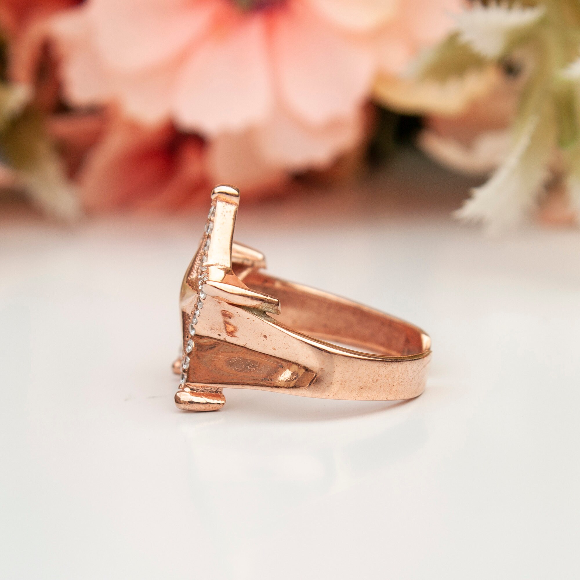 Star Shaped Ring, Dainty Women Pinky Ring, Rose Gold Statement Ring ...