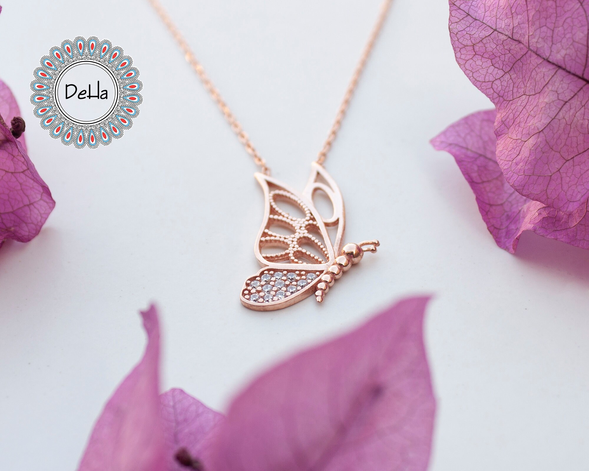 Dainty Butterfly Necklace, Butterfly Pendant, Butterfly Gift, Silver ...
