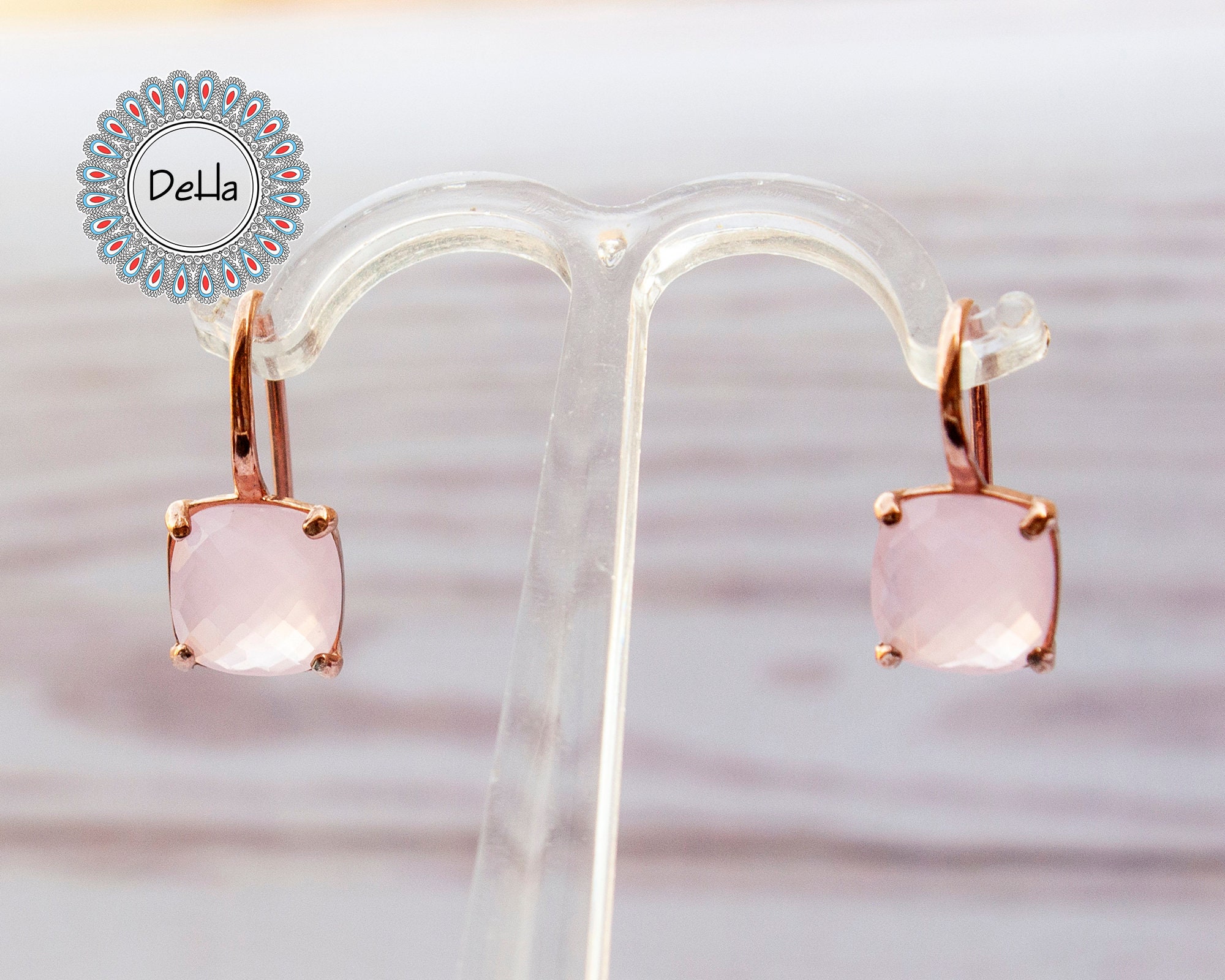 Cute Rose Quartz Earrings, Rose Quartz, Pink Earrings, Quartz Earrings ...