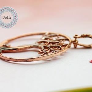 Rose Gold Plated Sterling Silver Family Tree Pendant - Etsy