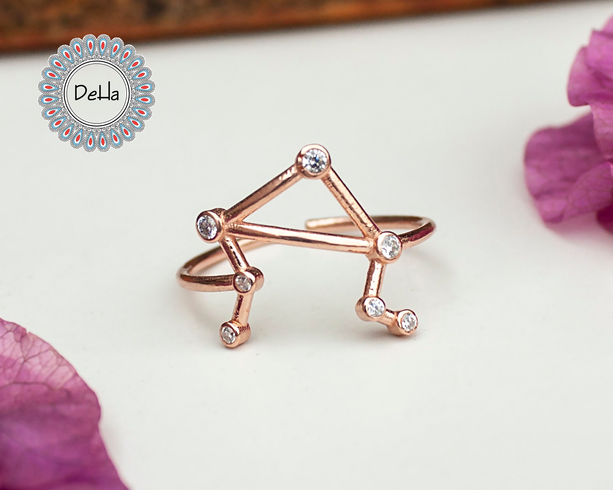 Libra Zodiac Sign Ring, Libra Ring, Zodiac Ring, Zodiac Jewelry, Libra ...