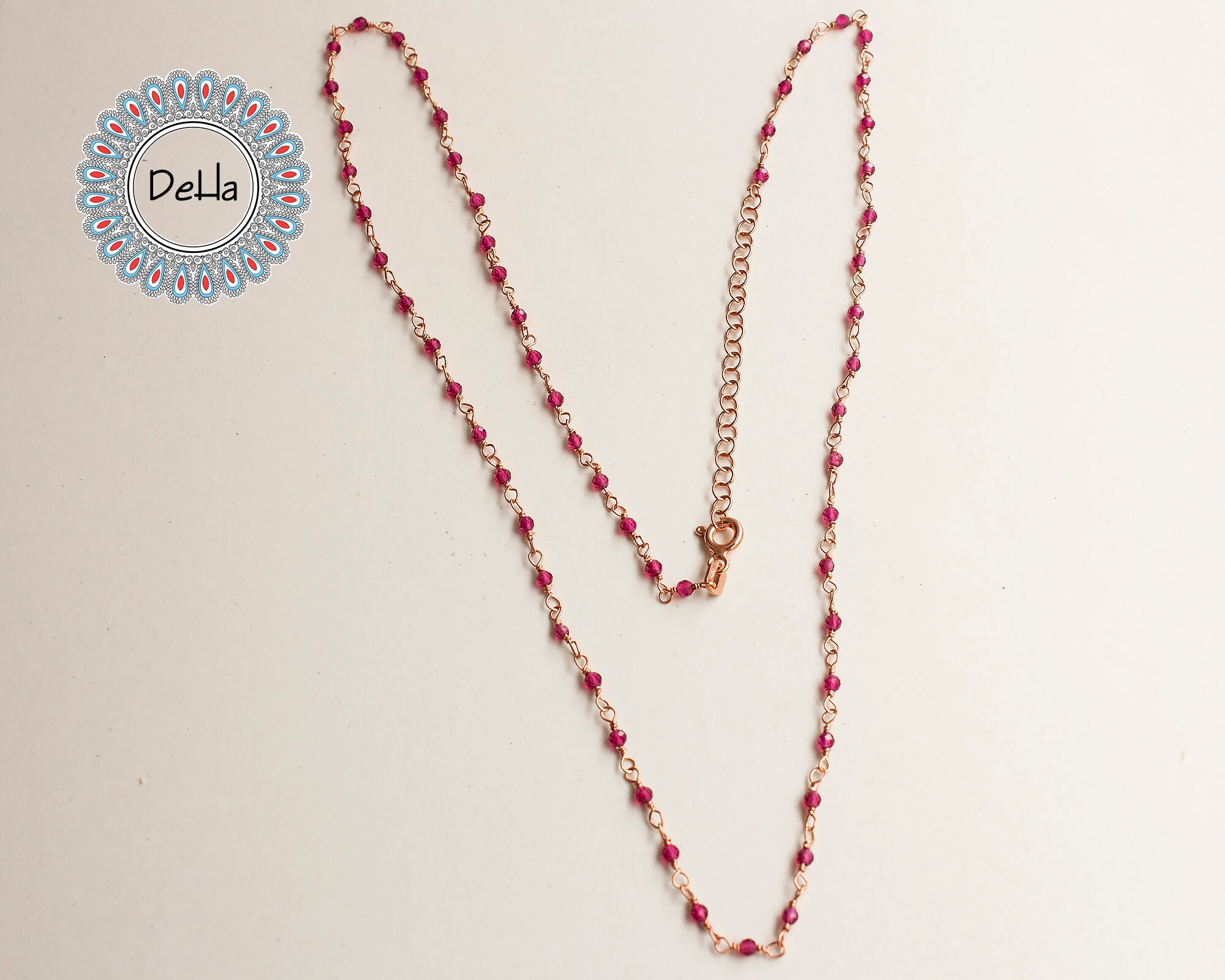 Red Stone Rosary Chain, Red Stone Chain, Necklace Chain, Red Stone ...