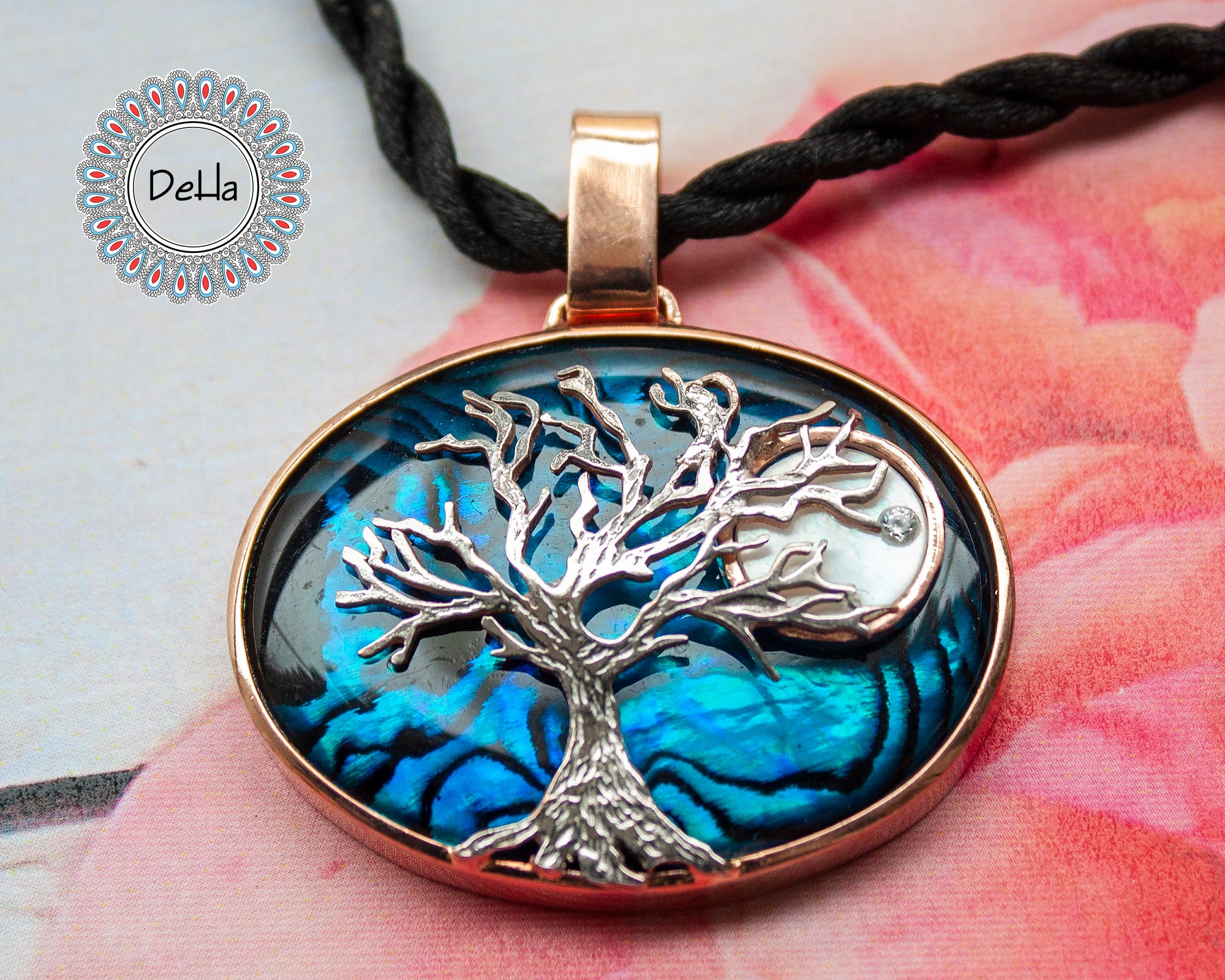 Rose Gold Tree of Life Pendant: Sterling Silver Art Necklace - Etsy