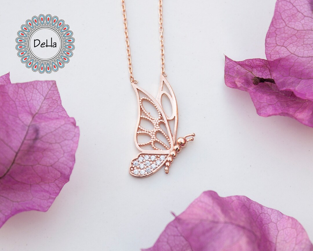 Dainty Butterfly Necklace, Butterfly Pendant, Butterfly Gift, Silver ...
