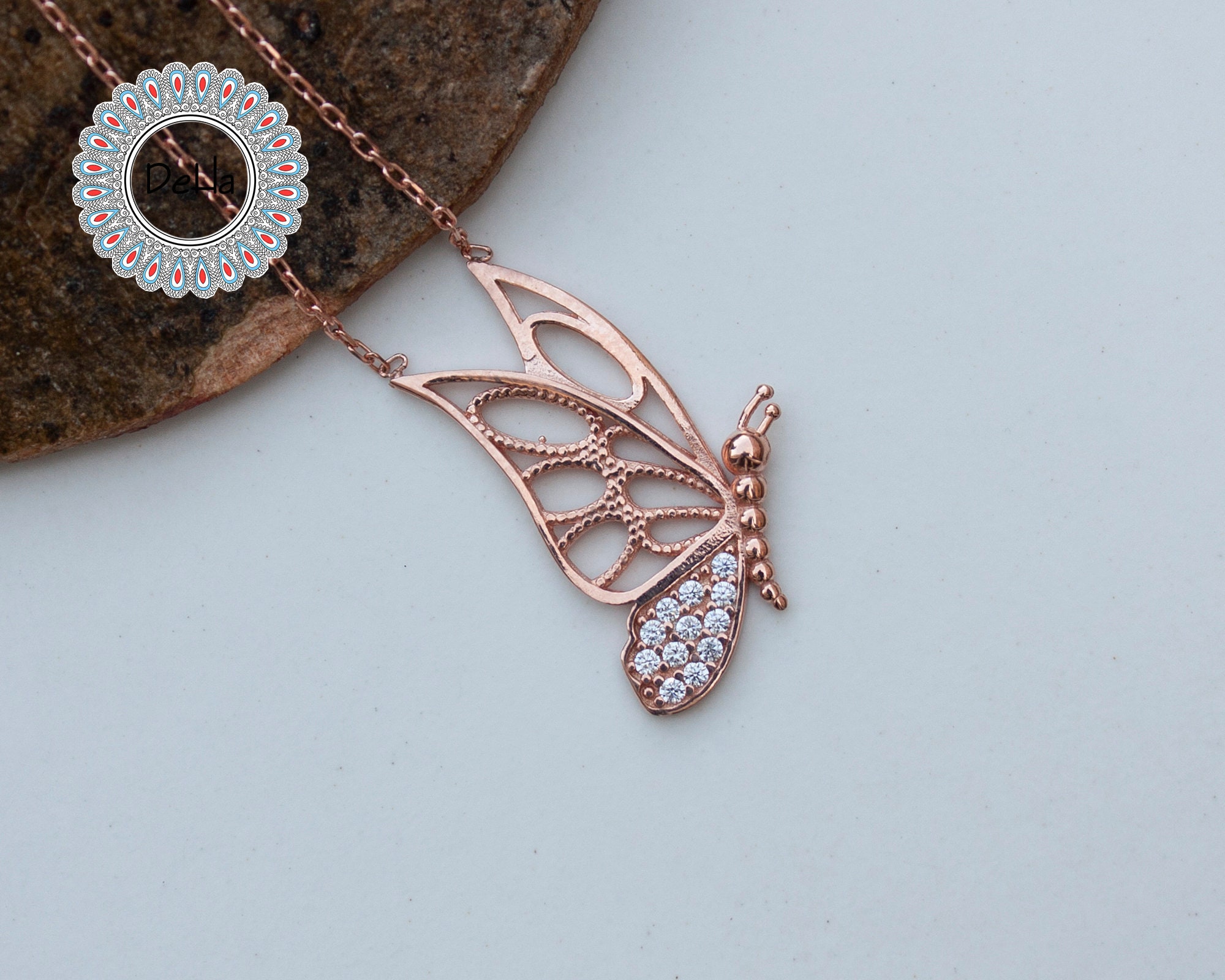 Dainty Butterfly Necklace, Butterfly Pendant, Butterfly Gift, Silver ...
