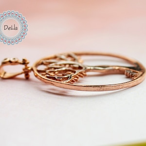 Rose Gold Plated Sterling Silver Family Tree Pendant - Etsy