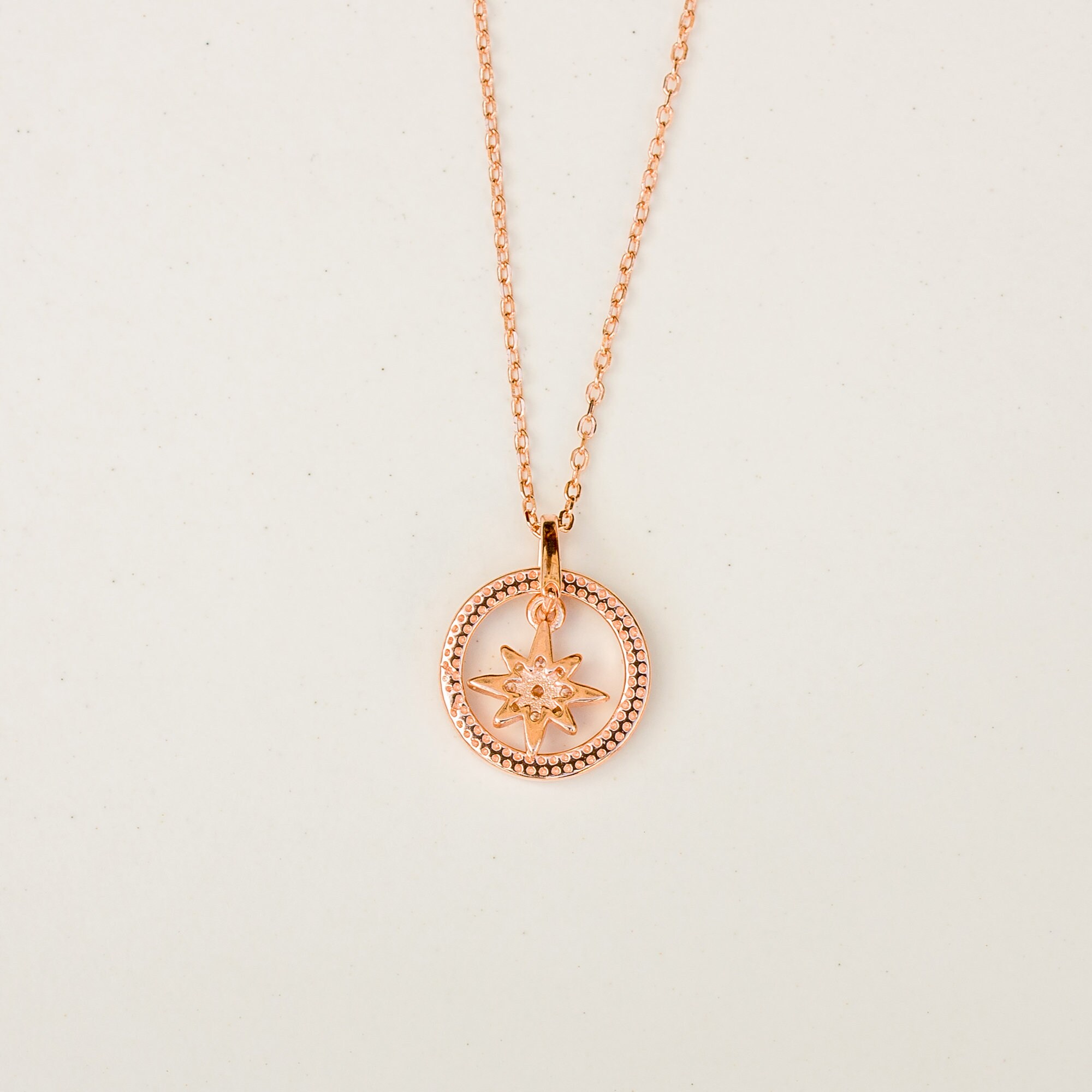 Rose Gold North Star Pendant Necklace in 925 Sterling Silver, Celestial ...