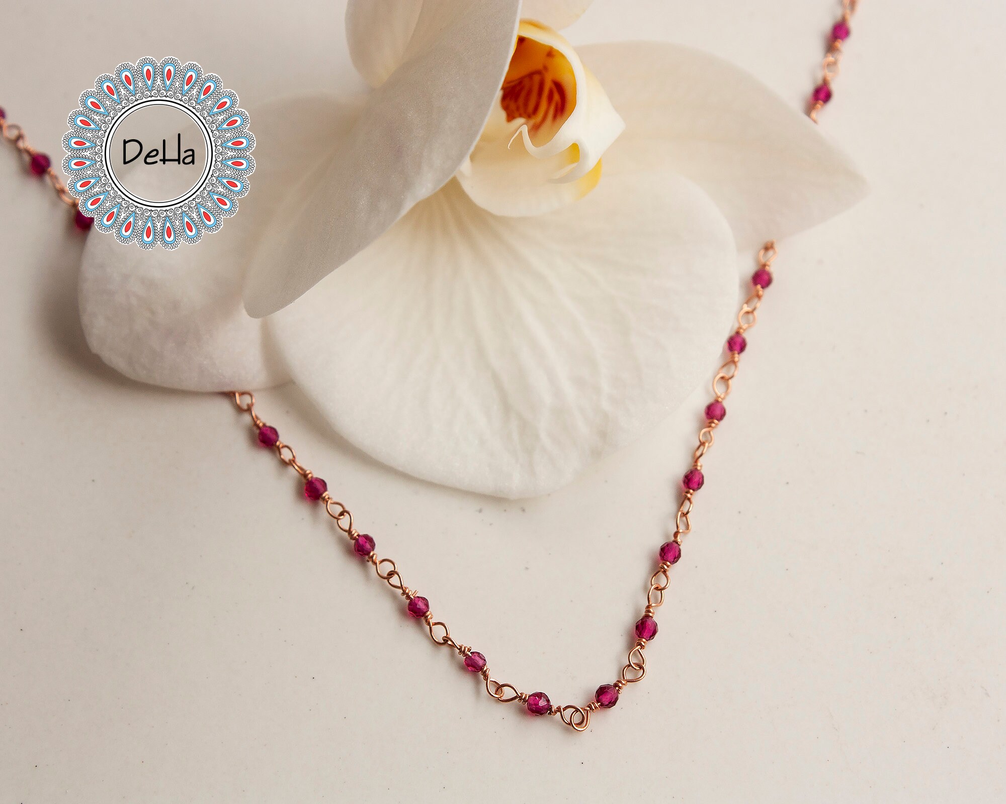 Red Stone Rosary Chain, Red Stone Chain, Necklace Chain, Red Stone ...