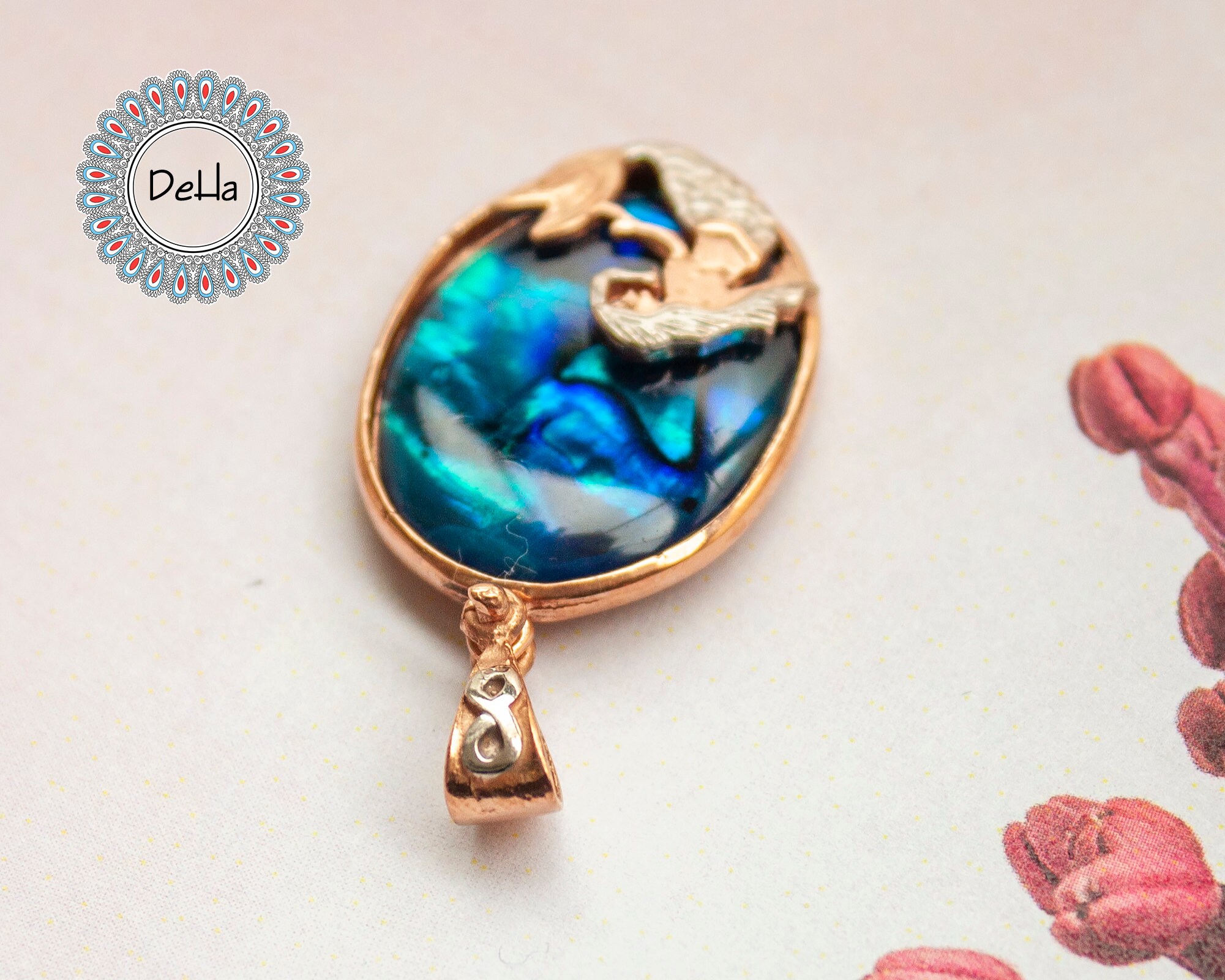 Rose Gold Mermaid, Sea Life Pendant, Natural Sea Shell, Sea Shell ...