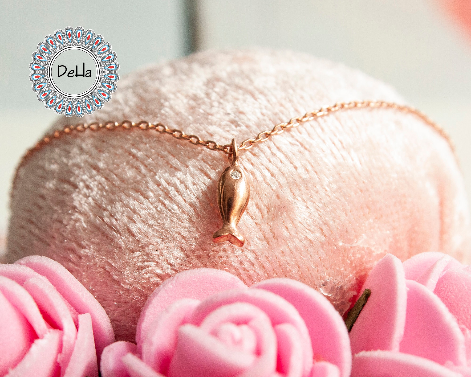 Cute Fish Necklace, Fish Necklace, Fish Charm, Fish Pendant, Rose Gold ...