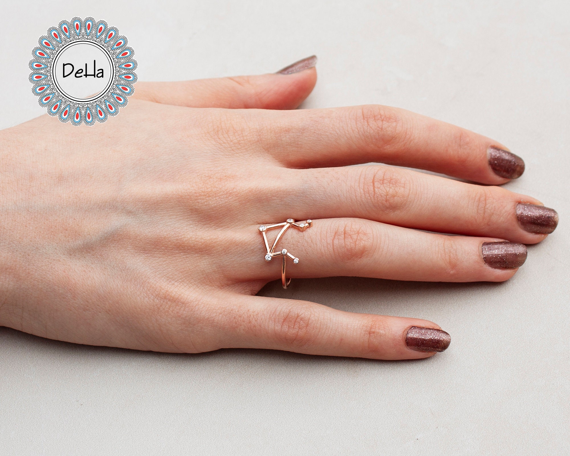 Libra Zodiac Sign Ring, Libra Ring, Zodiac Ring, Zodiac Jewelry, Libra ...