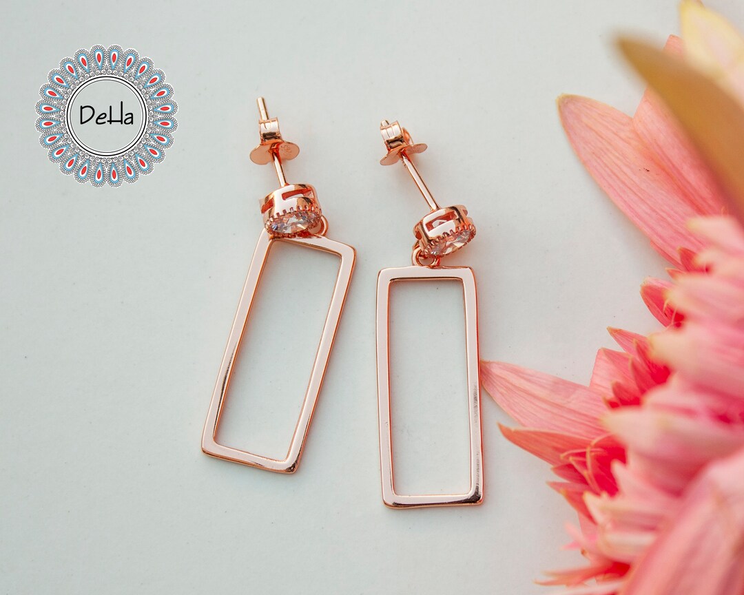 Elegant Stud Rectangle Earrings, Rectangular Earrings, Elegant Stud ...