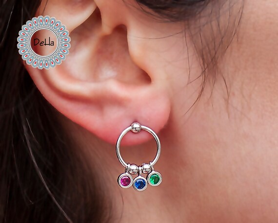 Mix Stone Earrings Multi Stone Earrings Multi Color Earrings Multi Color Stone Mix Color CZ Stone Earring Jewelry women Earring silver Etsy