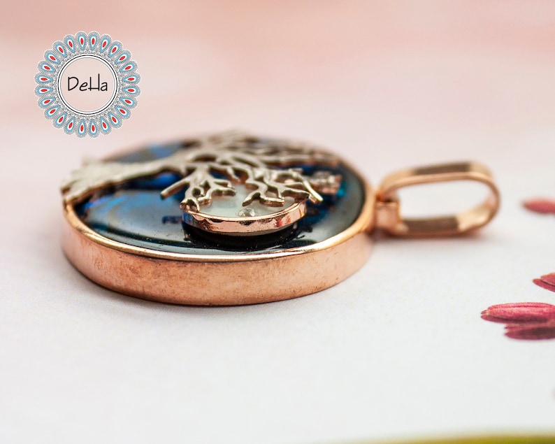Rose Gold Tree of Life Pendant: Sterling Silver Art Necklace - Etsy