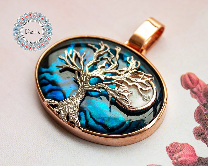 Rose Gold Tree of Life Pendant: Sterling Silver Art Necklace - Etsy