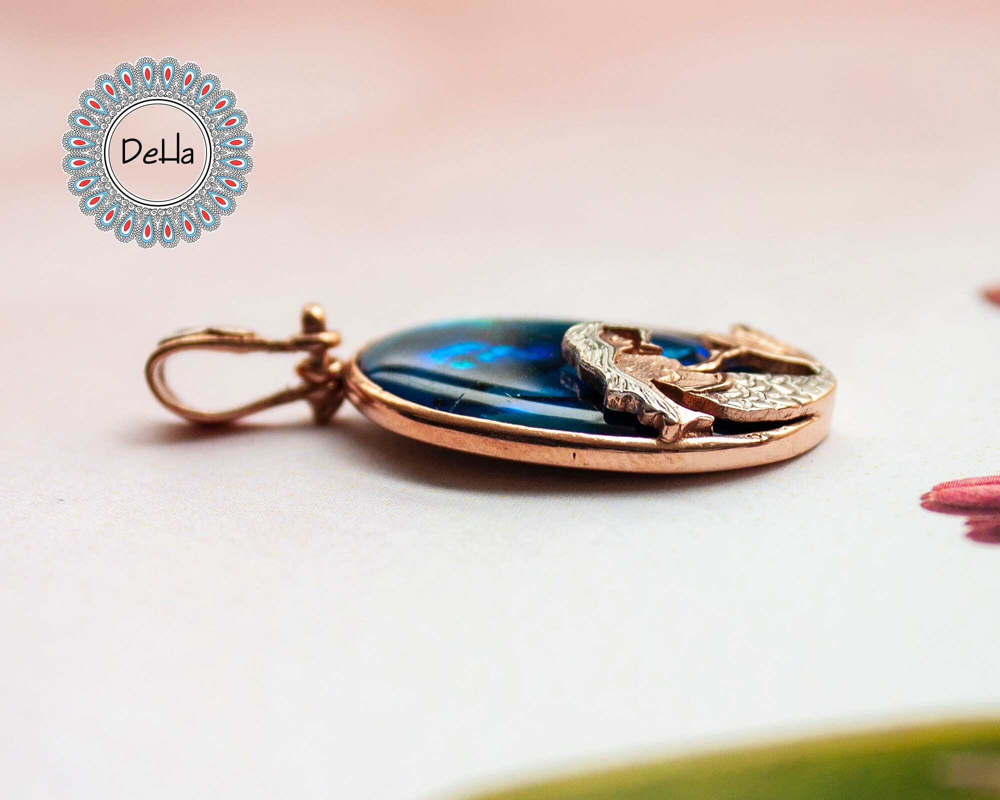 Rose Gold Mermaid, Sea Life Pendant, Natural Sea Shell, Sea Shell ...