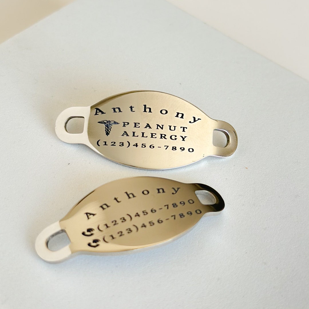 Emergency Contact Medical Id Tag for Shoelace, Medical Alert Shoelace ...