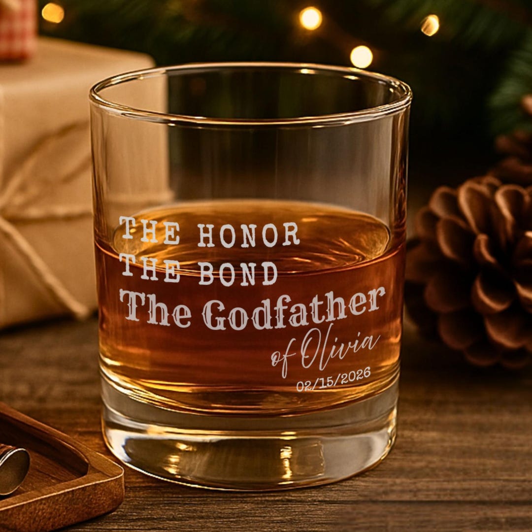 Personalized Godfather Whiskey Glass, Engraved Godfather Proposal Gift ...