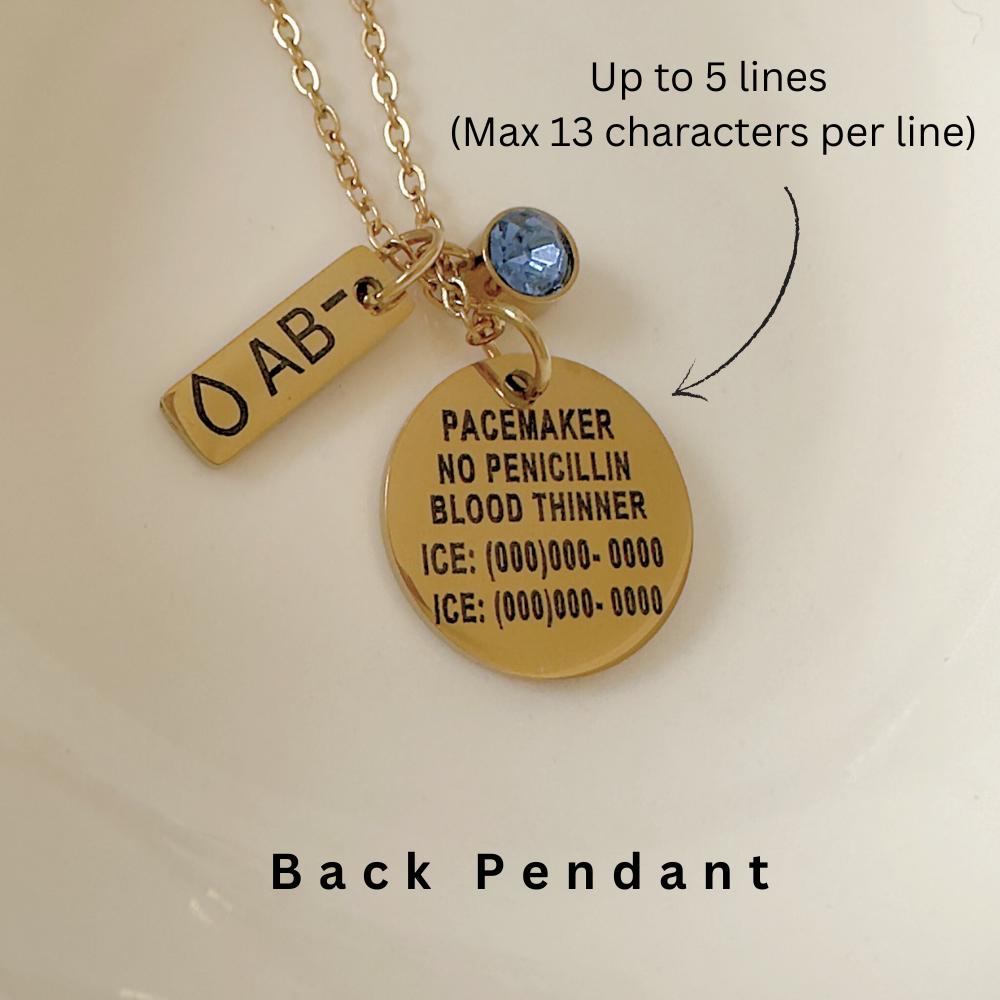 Custom Medical Alert Necklace: Engraved Stainless Steel ID With ...