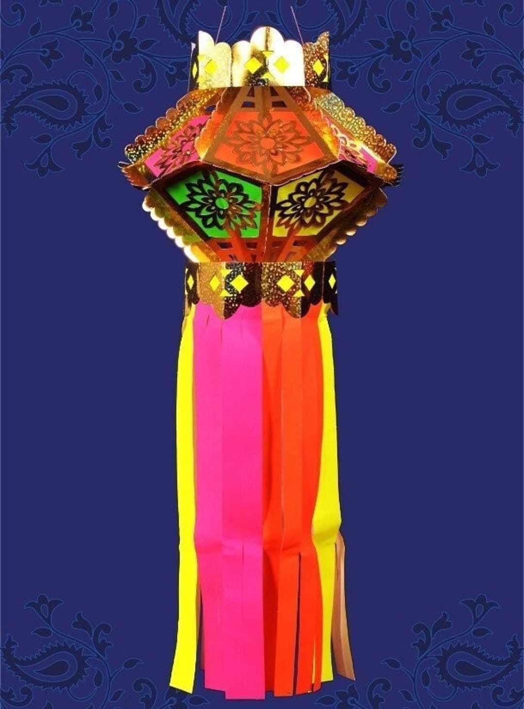 33 Inches Tall No Assembly Foldable Reusable Diwali Paper Lantern Decor ...