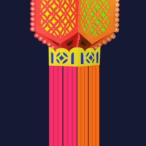34 Inches Tall No Assembly Foldable Reusable Diwali Paper Lantern Decor ...