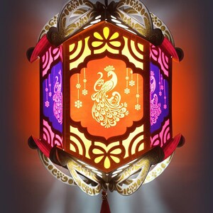 Large No Assembly Foldable Reusable Diwali Paper Lantern Akash Kandil ...