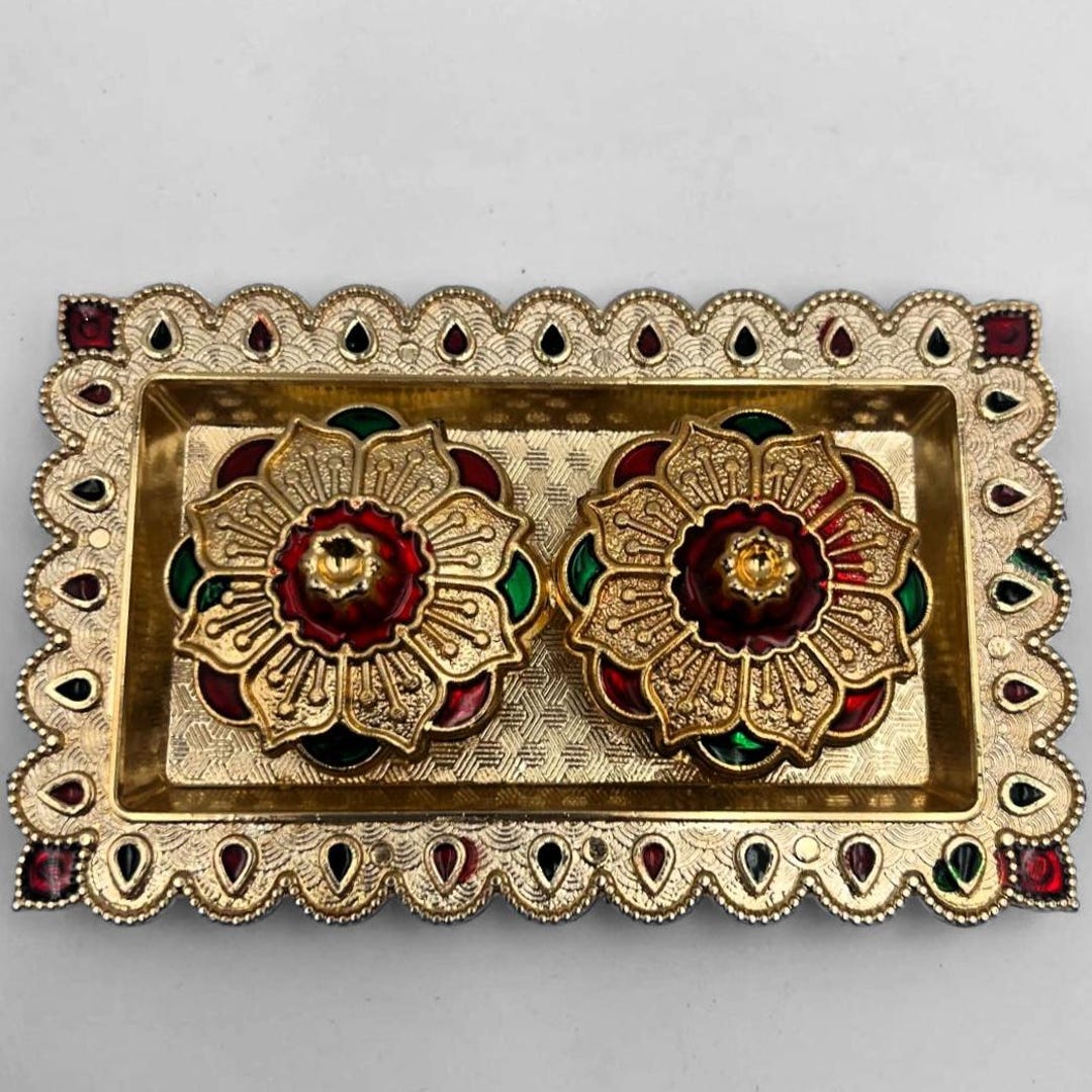 Set of 5 Haldi Kumkum Sindoor Plate for Gift Return Gifts Party Favors ...