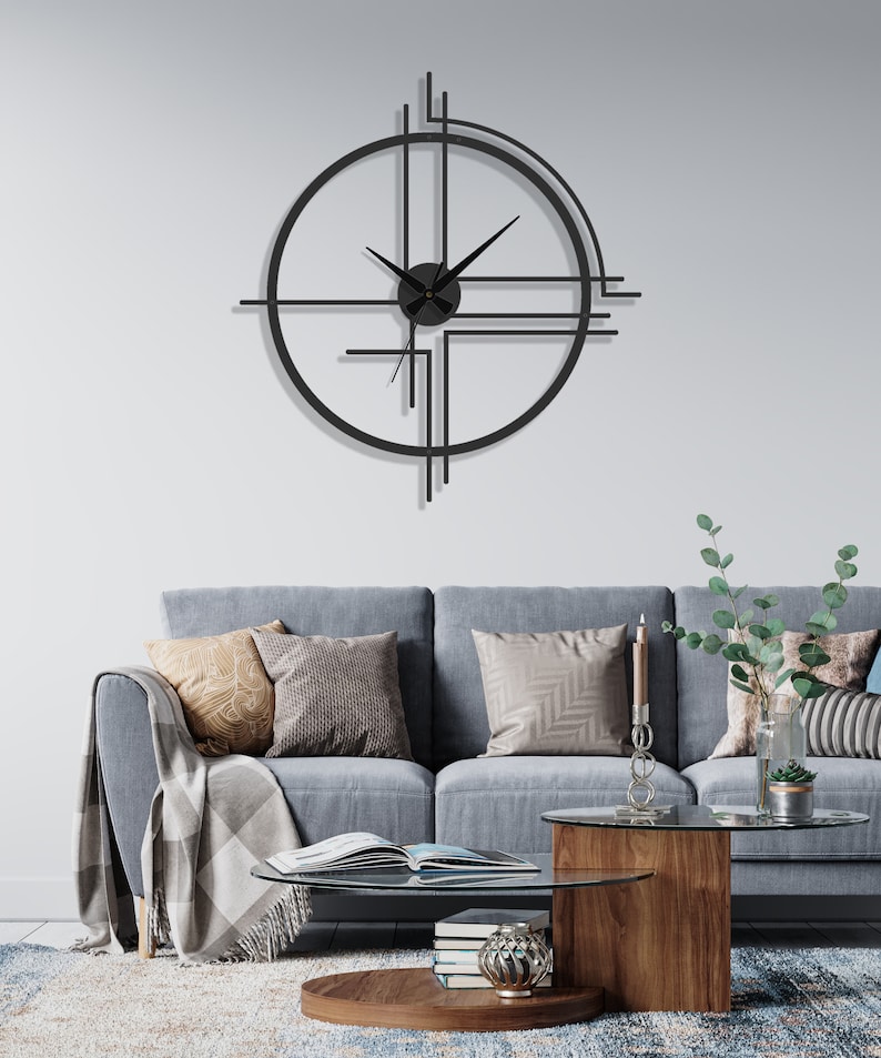 Minimalist Oversized Wall Clock Mesh Wall Clock Modern Large - Etsy