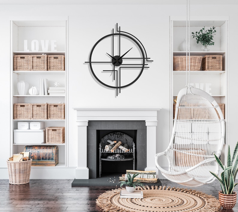 Minimalist Oversized Wall Clock Mesh Wall Clock Modern Large - Etsy