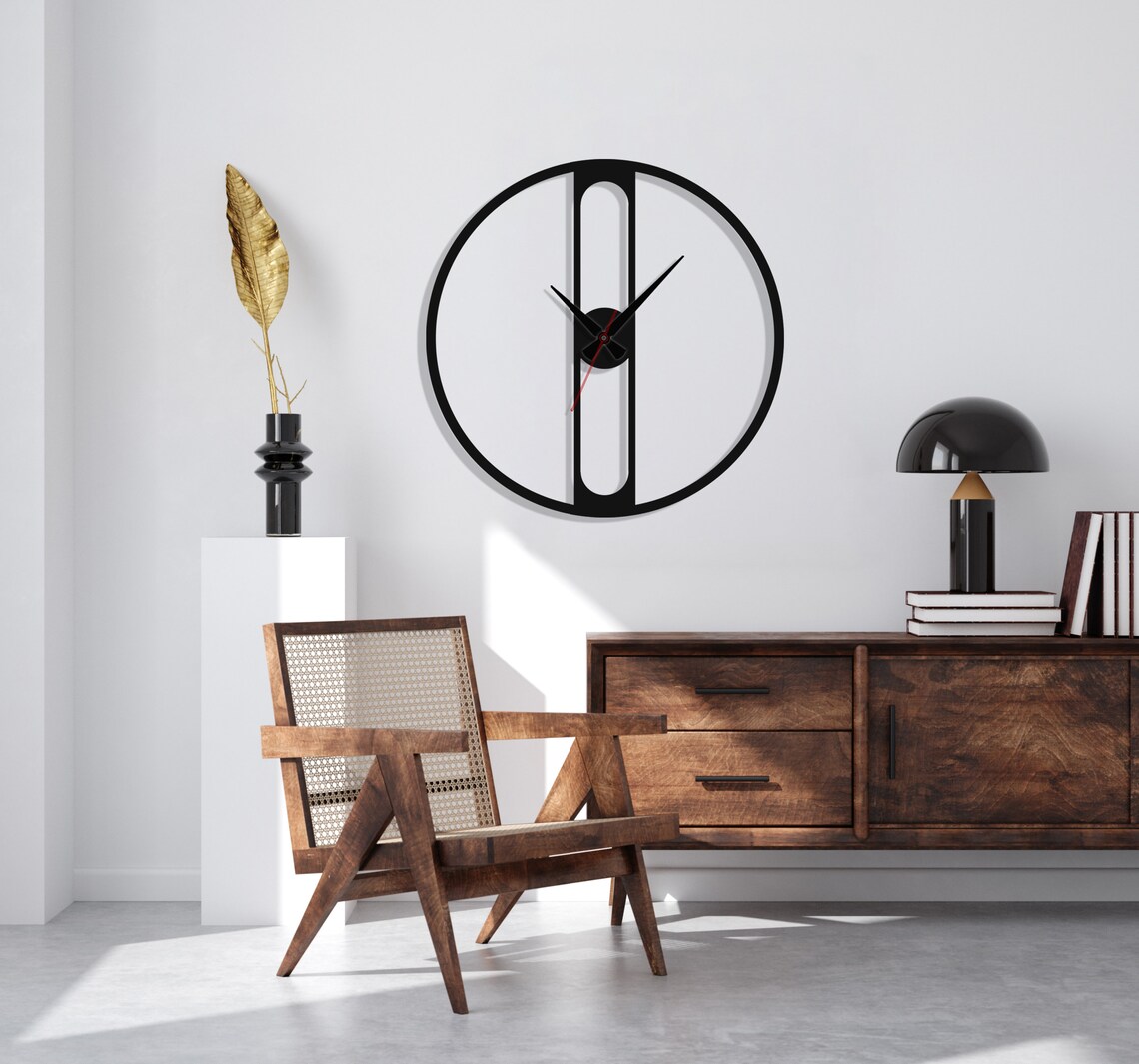 Metal Wall Clock Mid Century Modern Wall Clock Minimalist - Etsy
