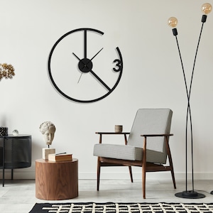 Moderne wandklok, extra grote wandklok, metalen wandklok, grote ...