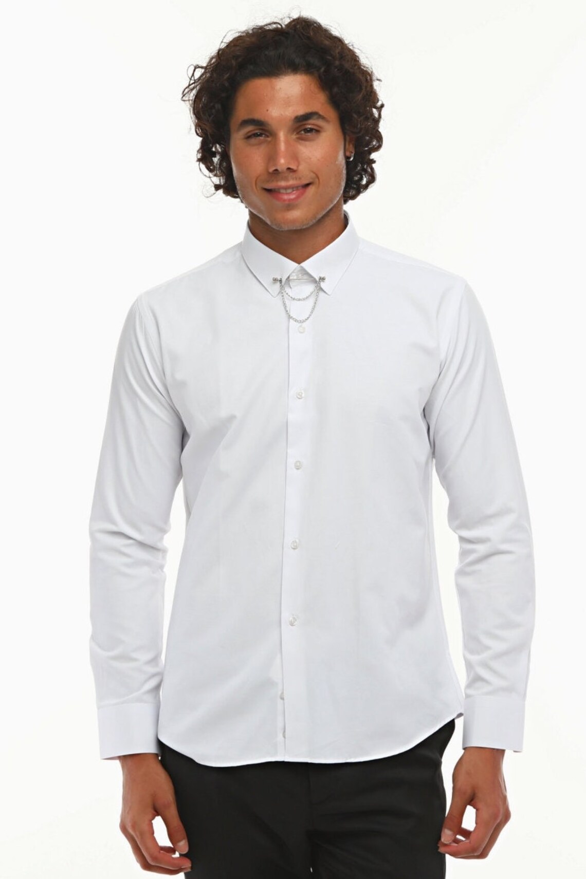 Men’s Pinned Collar White Shirt – Slim Fit, Contemporary Chic Shirt - Etsy