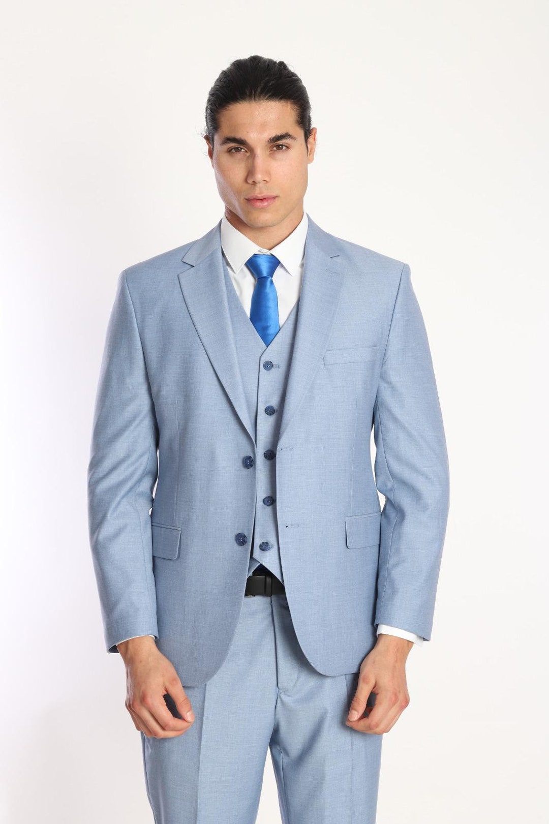 Men’s Master Fit Baby Blue Suit – Formal & Wedding Wear, 3-piece Set - Etsy