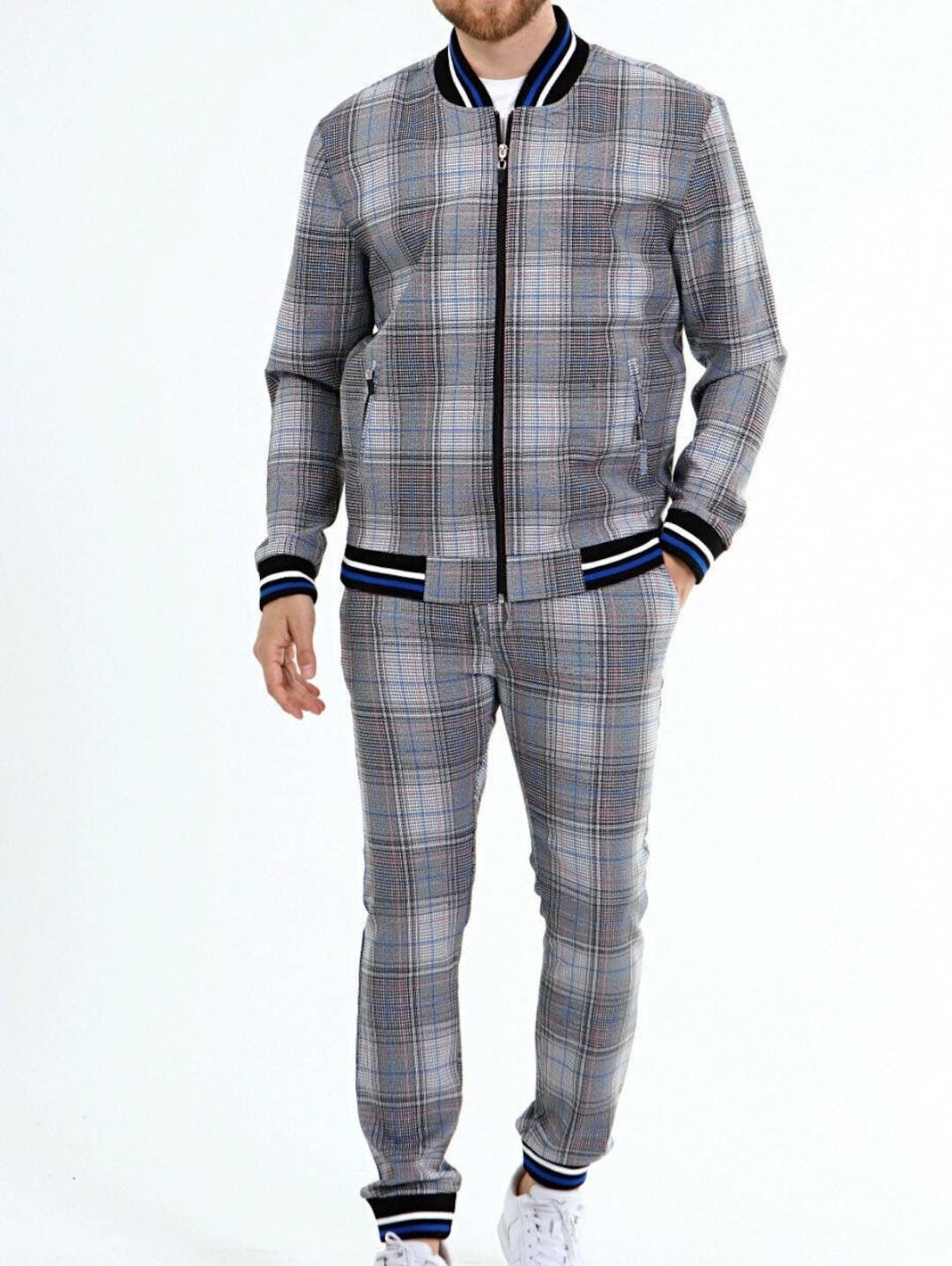 GENTLEMAN TRACKSUIT SET - Grey and White Matched Outwears for Men - Etsy