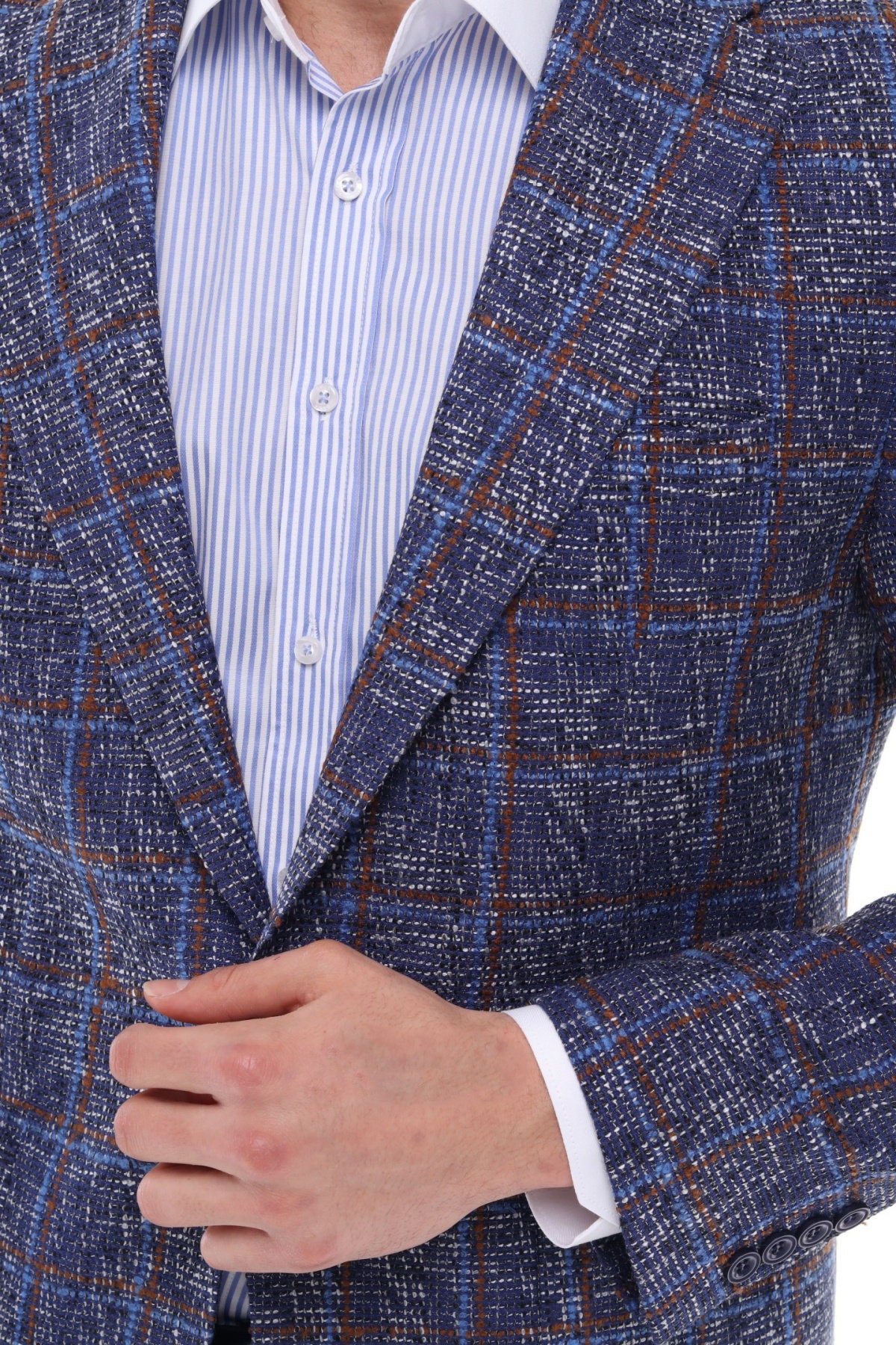 Men's Blue & Purple Tweed Check Jacket - Etsy