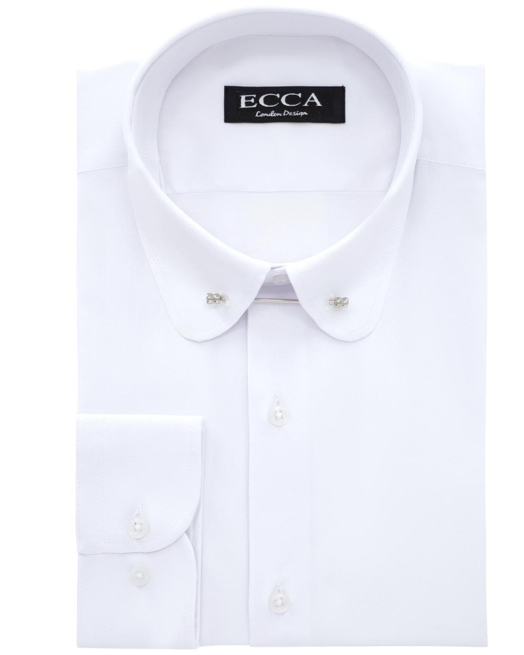 Men’s White Pinned Collar Shirt | Master Slim Fit | Modern & Elegant ...