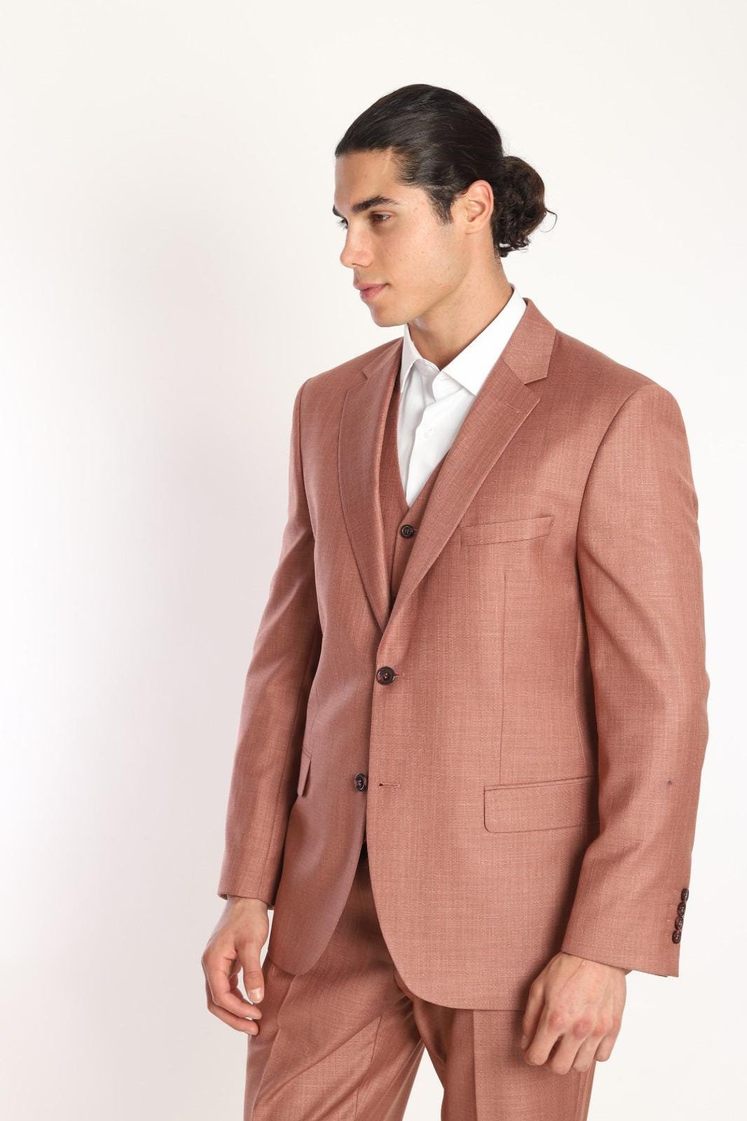 Mens Master Fit Caramel Colour Suit Formal & Wedding Chic Wear, 3-piece ...