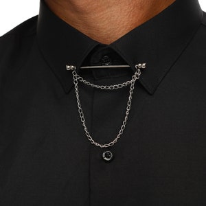 ICONIC BLACK PINNED Black Pinned Collar Shirt for Men - Etsy
