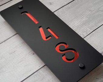 MODERN HOUSE SIGN House Number Vertical House Sign 150mm X 300mm - Etsy