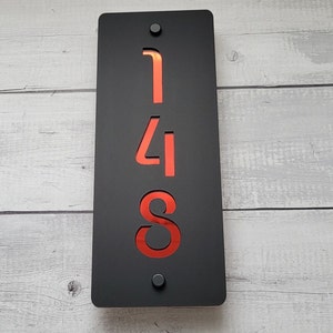 MODERN PERSONALISED HOUSE Sign | House Number | Vertical House Number ...